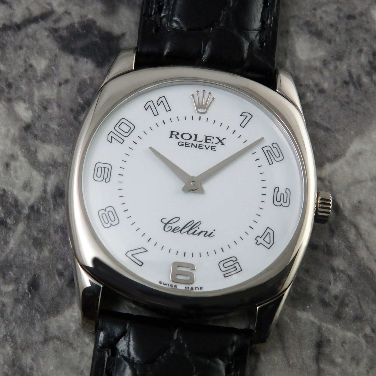 【楽天市場】ロレックス チェリーニ 4233 ホワイト 白文字盤 メンズ WG K18 金無垢 2005年 ROLEX Cellini：アンティークウォッチライフ腕時計