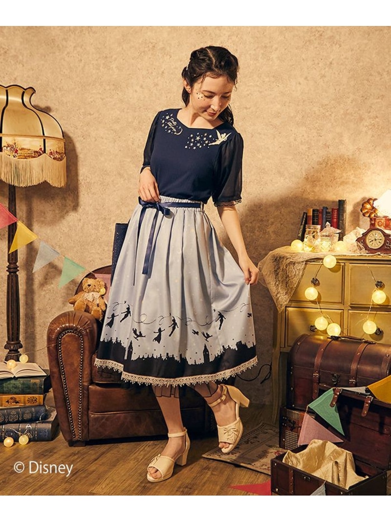 【楽天市場】【SALE／50%OFF】ピーター・パン/プリントスカート axes femme アクシーズファム スカート ロング・マキシスカート ブルー グリーン ネイビー【RBA_E ...