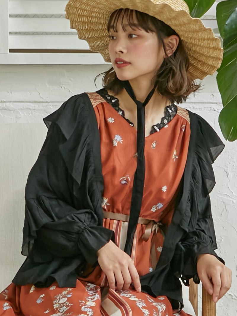 【楽天市場】【SALE／33%OFF】ボリュームフリルカーデ axes femme アクシーズファム トップス カーディガン ホワイト ブラック ブルー【RBA_E】[Rakuten ...