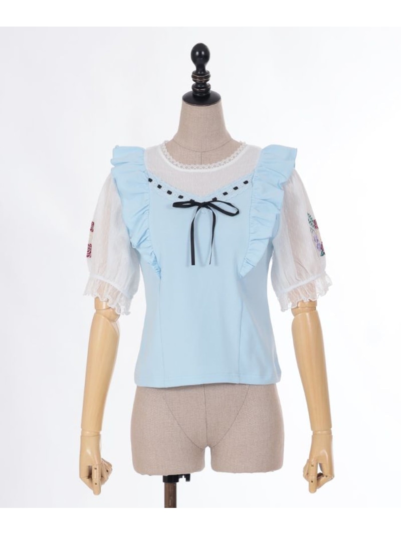 【楽天市場】【SALE／40%OFF】きらめく花園刺繍カットPO axes femme POETIQUE アクシーズファム トップス カットソー・Tシャツ ブルー ブラック ホワイト【RBA ...