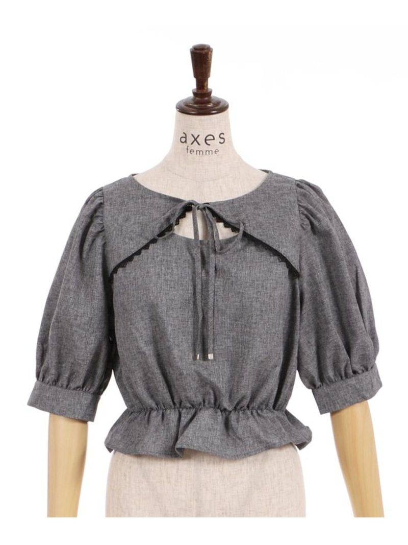 【楽天市場】【SALE／33%OFF】フロントリボンブラウス axes femme アクシーズファム トップス シャツ・ブラウス ホワイト ブルー グレー【RBA_E】[Rakuten ...