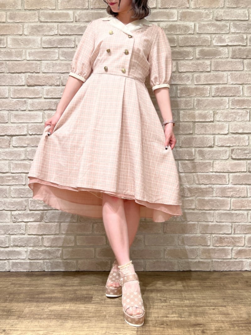 【楽天市場】【SALE／57%OFF】ダブル釦フィッシュテールOP axes femme POETIQUE アクシーズファム ワンピース・ドレス シャツワンピース ブラック ブルー ピンク ...