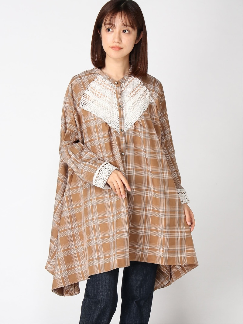 【楽天市場】【SALE／71%OFF】(W)ヨークレースイレヘムチュニック axes femme アクシーズファム ワンピース・ドレス チュニック ブラウン ブルー ブラック【RBA_E ...