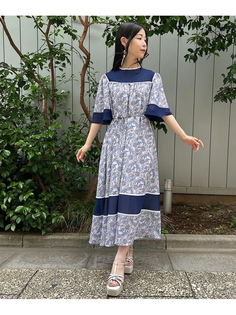 【楽天市場】【SALE／60%OFF】エスニック柄切替ワンピース axes femme アクシーズファム ワンピース・ドレス ワンピース ベージュ ブルー【RBA_E】【送料無料 ...