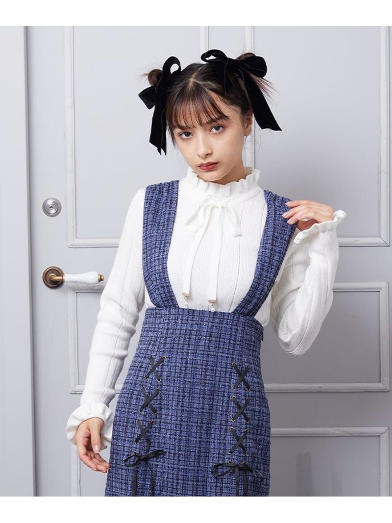 【楽天市場】【SALE／14%OFF】リボンデザインニットPO axes femme POETIQUE アクシーズファム トップス ニット ブラック ホワイト レッド【RBA_E ...