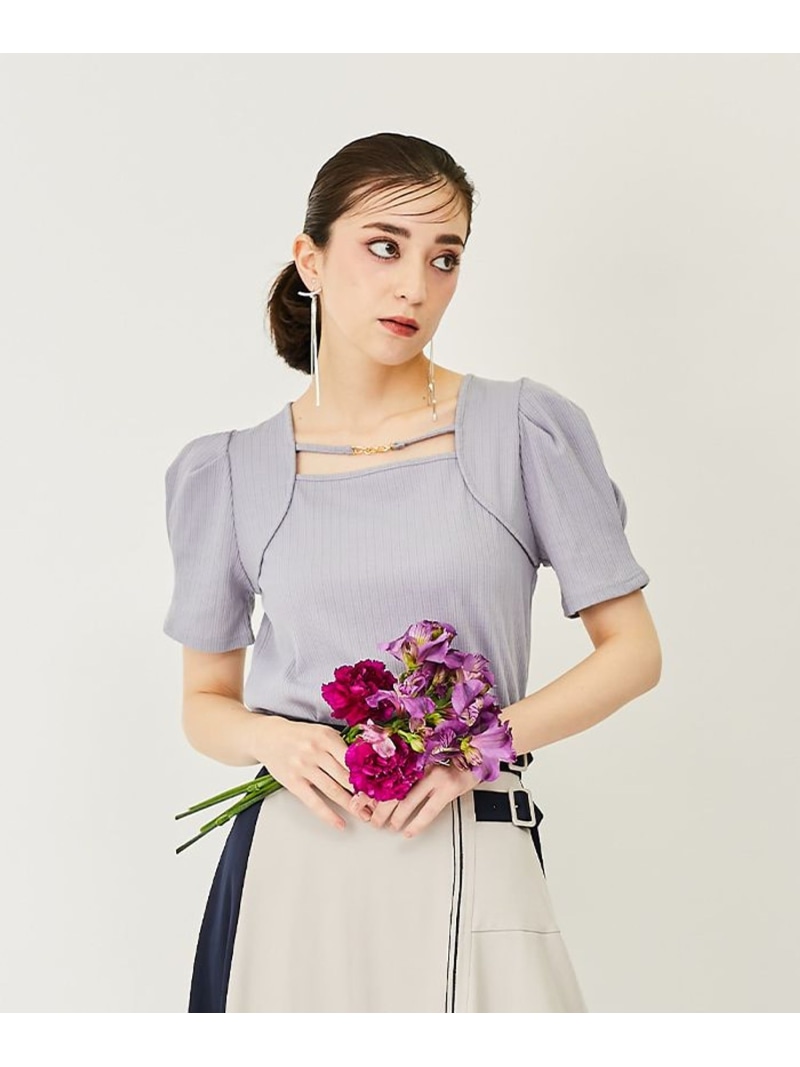 【楽天市場】【SALE／71%OFF】デコルテデザインリブトップス axes femme アクシーズファム トップス カットソー・Tシャツ ブラック ホワイト ブルー【RBA_E ...