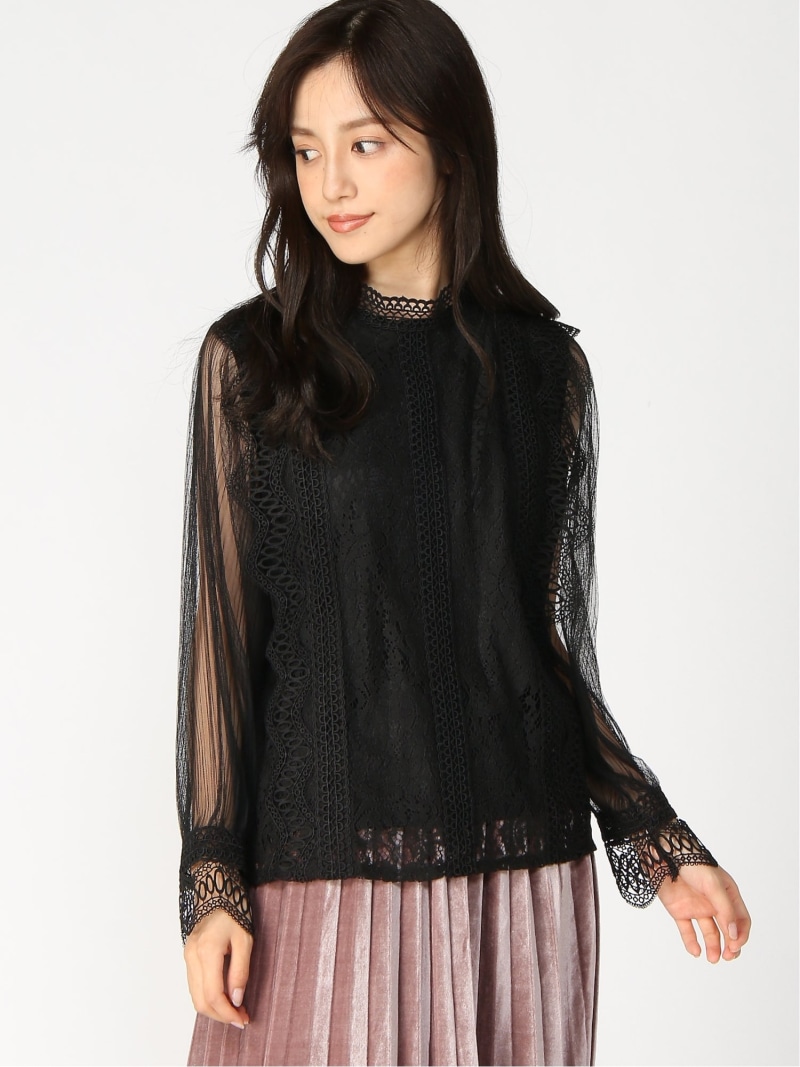 【楽天市場】【SALE／12%OFF】(W)レースPO axes femme アクシーズファム トップス その他のトップス ピンク ブラック ...