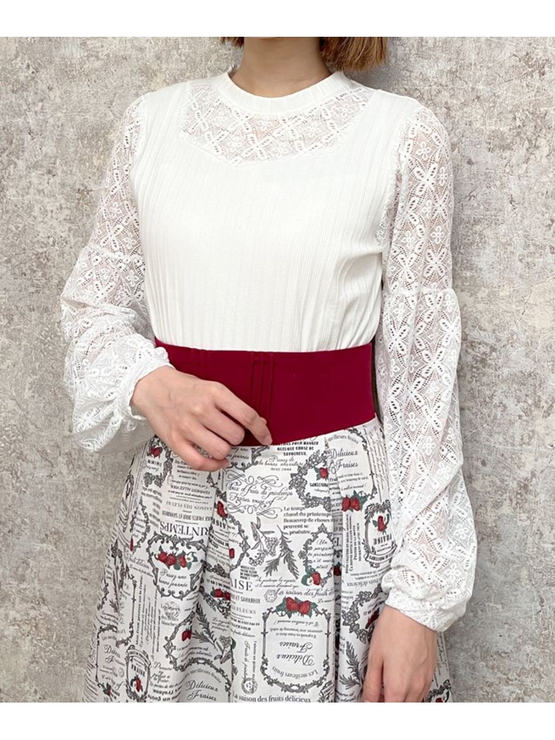 【楽天市場】【SALE／77%OFF】レースビスチェデザインプルオーバー axes femme POETIQUE アクシーズファム トップス カットソー・Tシャツ ホワイト ブラック パープル ...