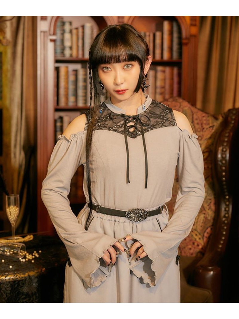 【楽天市場】【SALE／44%OFF】レースアップ肩あきカットプルオーバー axes femme POETIQUE アクシーズファム トップス カットソー・Tシャツ パープル グレー ブラック ...