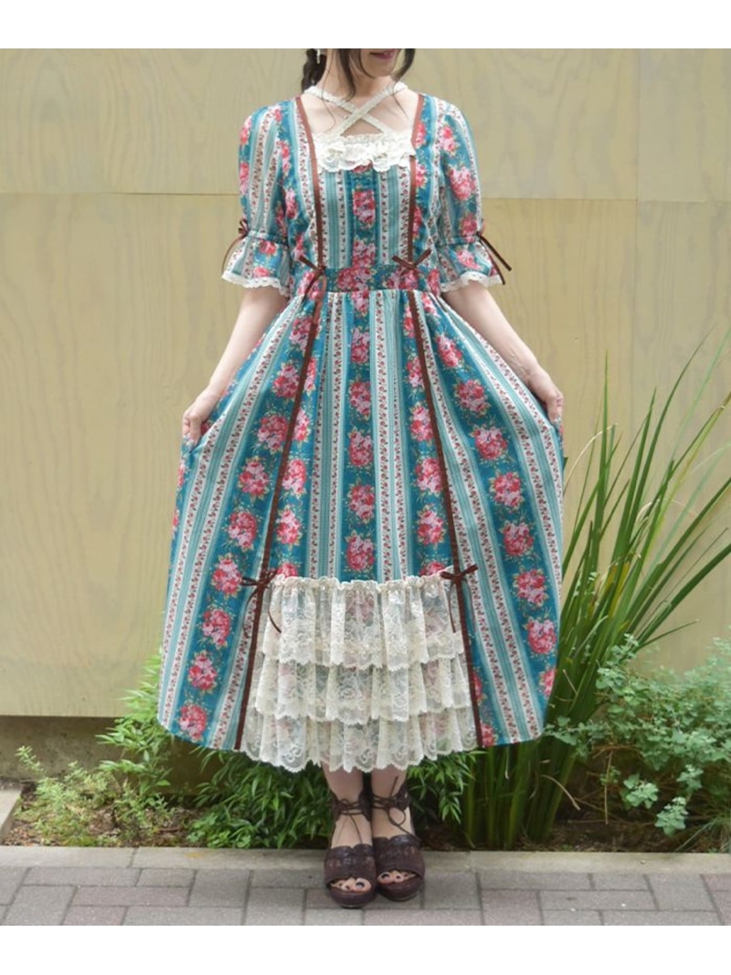 【楽天市場】【SALE／11%OFF】カントリーローズワンピース axes femme アクシーズファム ワンピース・ドレス ワンピース ピンク ブルー【RBA_E】【送料無料 ...