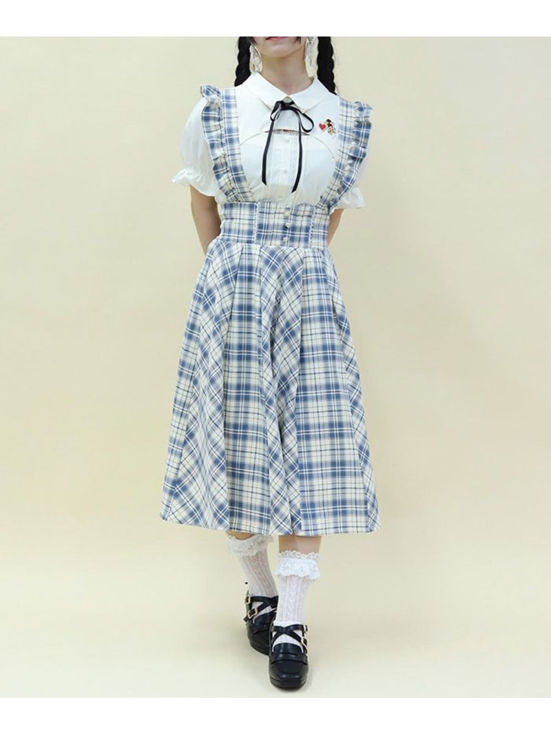 【楽天市場】フリルサス付ハイウエストスカート axes femme POETIQUE アクシーズファム スカート その他のスカート ブルー ...