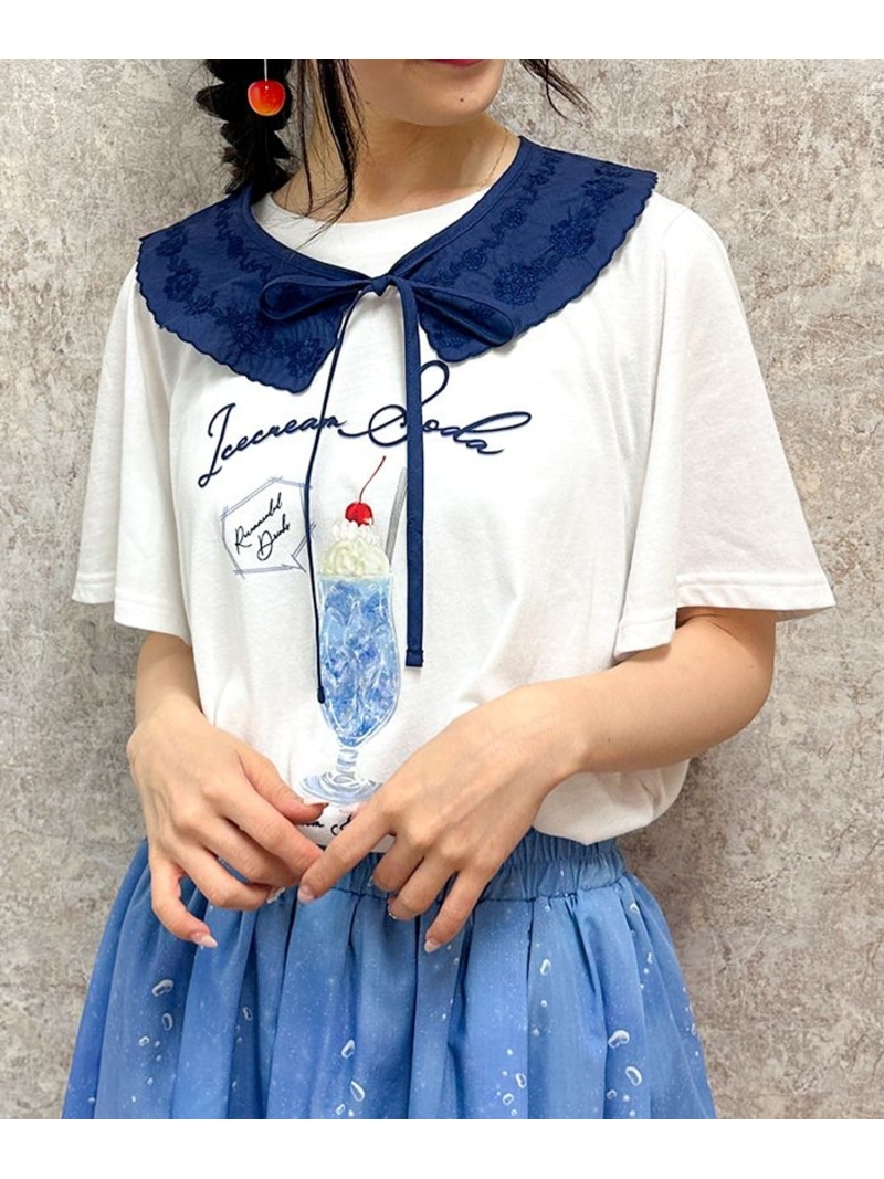 【楽天市場】【SALE／28%OFF】襟付クリームソーダ柄Tシャツ axes femme アクシーズファム トップス カットソー・Tシャツ ブルー グリーン ネイビー【RBA_E ...