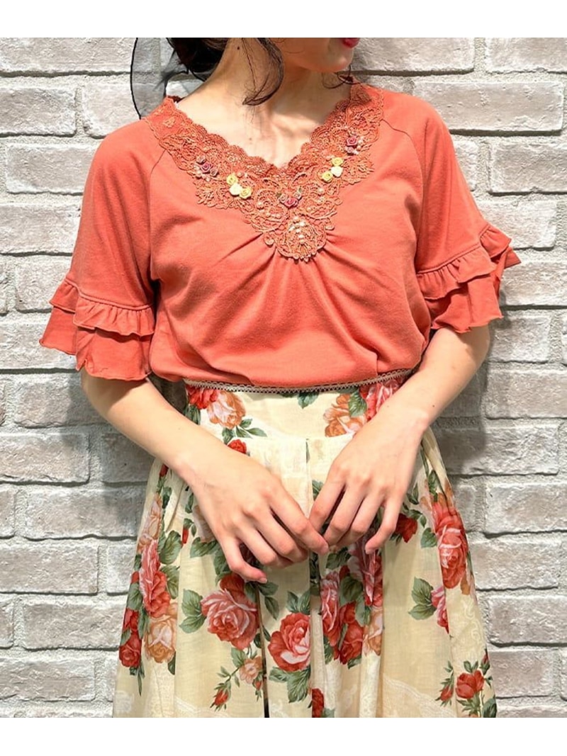 【楽天市場】【SALE／55%OFF】サマーローズガーデントップス axes femme アクシーズファム トップス カットソー・Tシャツ ブルー ホワイト オレンジ【RBA_E ...