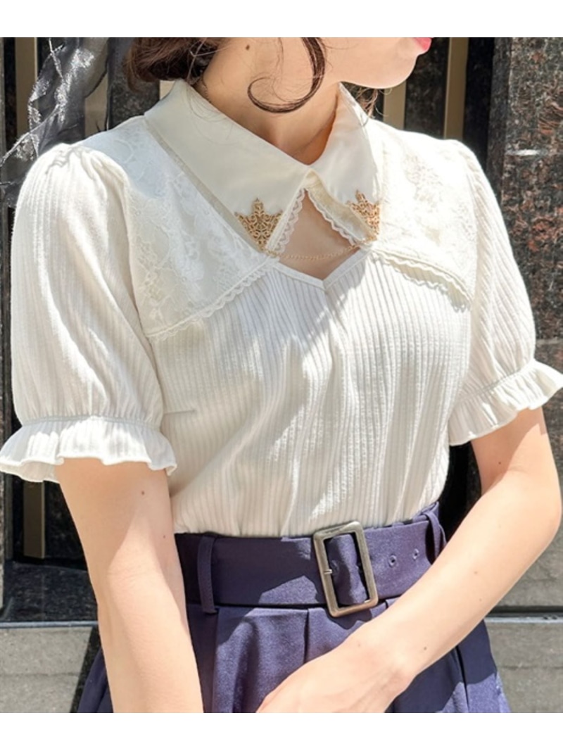 【楽天市場】【SALE／44%OFF】チェーン付リブトップス axes femme アクシーズファム トップス カットソー・Tシャツ ホワイト ネイビー ブラック【RBA_E】[Rakuten ...