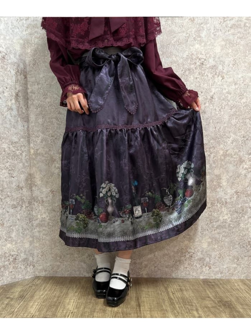 【楽天市場】【SALE／50%OFF】ワイン柄スカート axes femme アクシーズファム スカート その他のスカート ネイビー パープル【RBA_E】[Rakuten Fashion ...