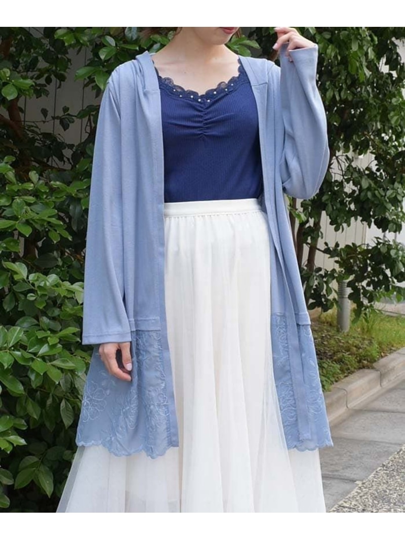 【楽天市場】【SALE／44%OFF】フード付UVカットロングカーディガン axes femme アクシーズファム トップス カーディガン ブラック ホワイト ブルー【RBA_E ...