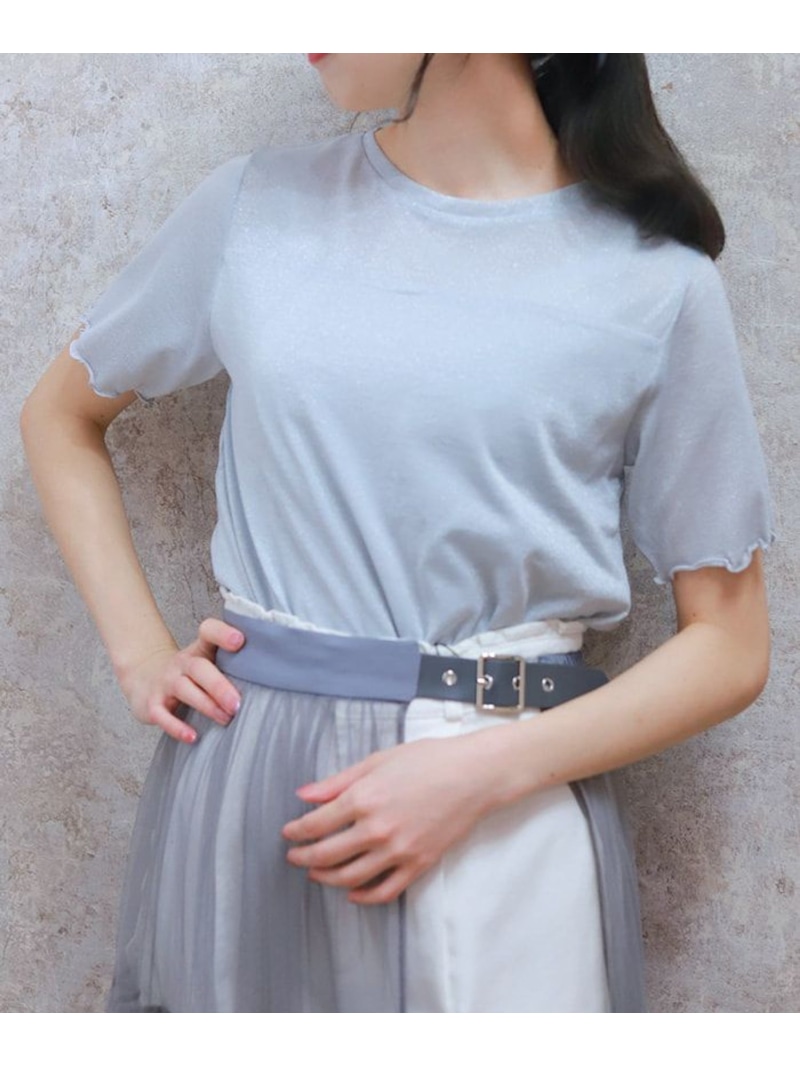 【楽天市場】グリッターTシャツ axes femme アクシーズファム トップス カットソー・Tシャツ グレー[Rakuten Fashion]：axes femme