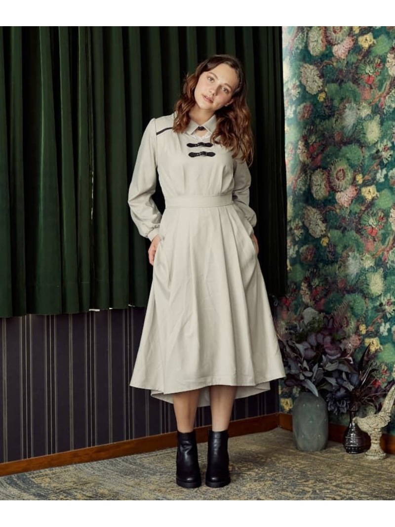 【楽天市場】【SALE／71%OFF】ベルトディティールワンピース axes femme アクシーズファム ワンピース・ドレス ワンピース ブラック ベージュ グレー【RBA_E ...