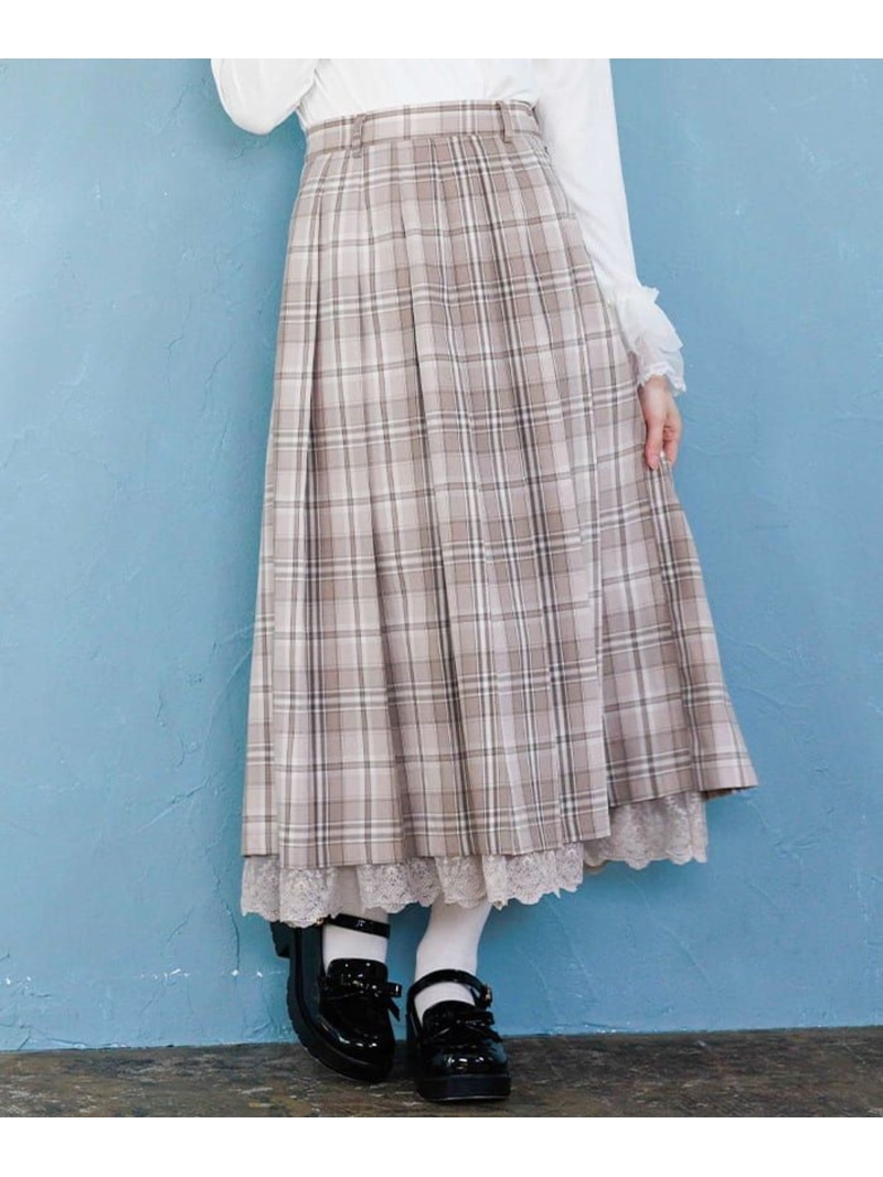 【楽天市場】【SALE／50%OFF】チェック柄プリーツSK axes femme アクシーズファム スカート その他のスカート ベージュ ブルー パープル【RBA_E】[Rakuten ...