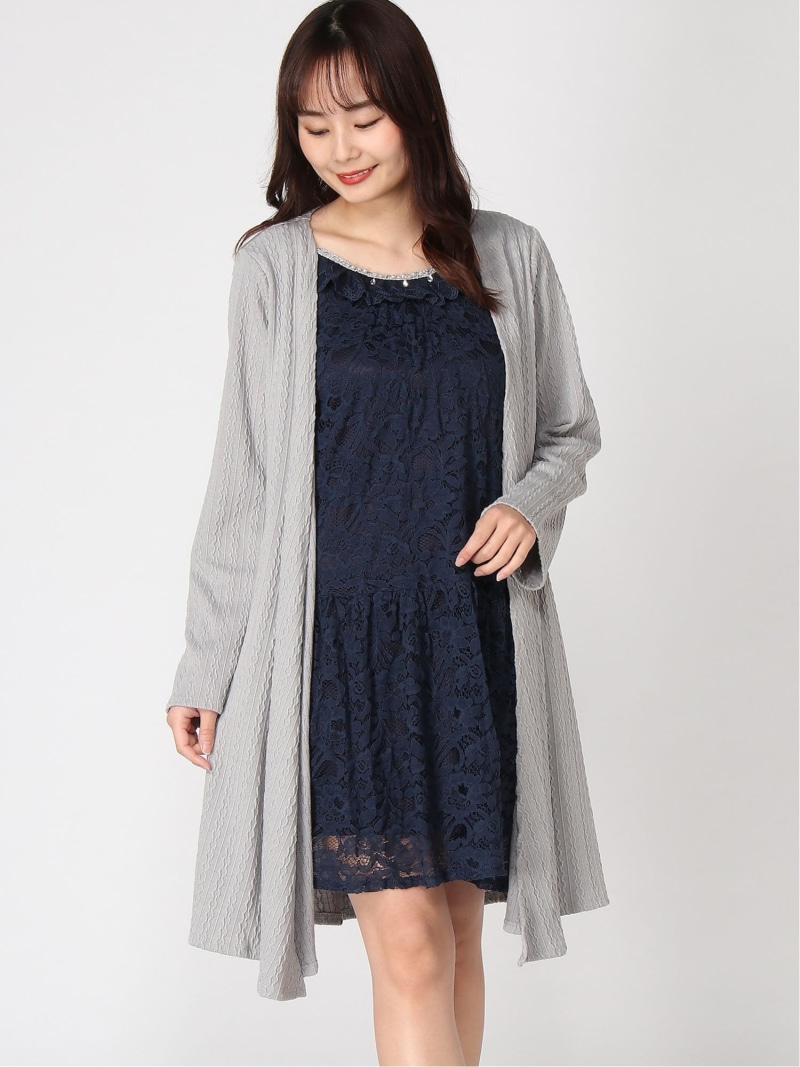 【楽天市場】【SALE／33%OFF】(W)レイヤード風チュニック axes femme アクシーズファム ワンピース・ドレス チュニック グリーン ベージュ グレー【RBA_E ...