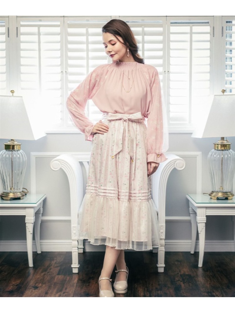 【楽天市場】【SALE／71%OFF】ブルーミングサクラスカート axes femme アクシーズファム スカート ロング・マキシスカート ホワイト ブルー ネイビー【RBA_E ...