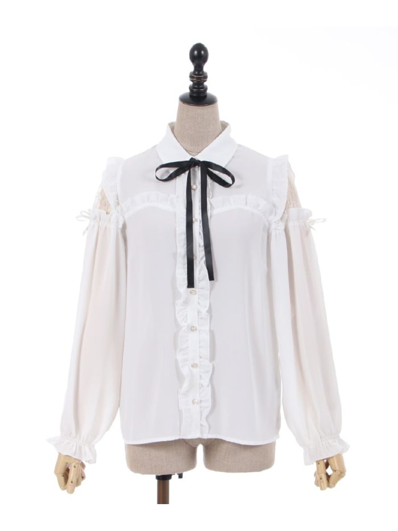 【楽天市場】【SALE／70%OFF】肩レースデザインフリルBL axes femme POETIQUE アクシーズファム トップス シャツ ...