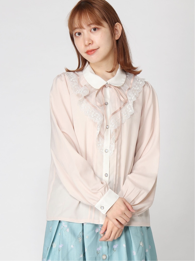 【楽天市場】【SALE／44%OFF】(W)レースフリルパイカラーBL axes femme アクシーズファム トップス シャツ・ブラウス ピンク ホワイト ブラック【RBA_E ...