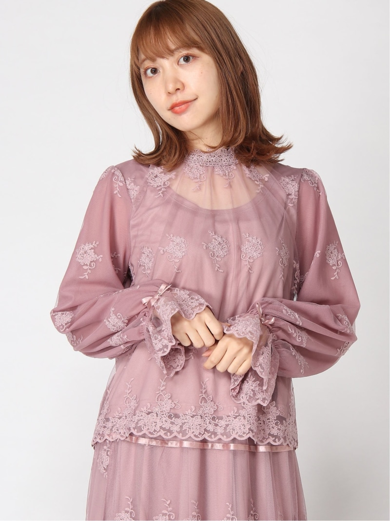 【楽天市場】【SALE／40%OFF】(W)総レーススタンド襟BL axes femme アクシーズファム トップス シャツ・ブラウス ピンク ベージュ ブラック【RBA_E】[Rakuten ...