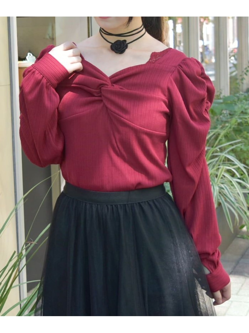 【楽天市場】【SALE／28%OFF】ボリュームスリーブトップス axes femme アクシーズファム トップス カットソー・Tシャツ レッド ネイビー ホワイト【RBA_E ...