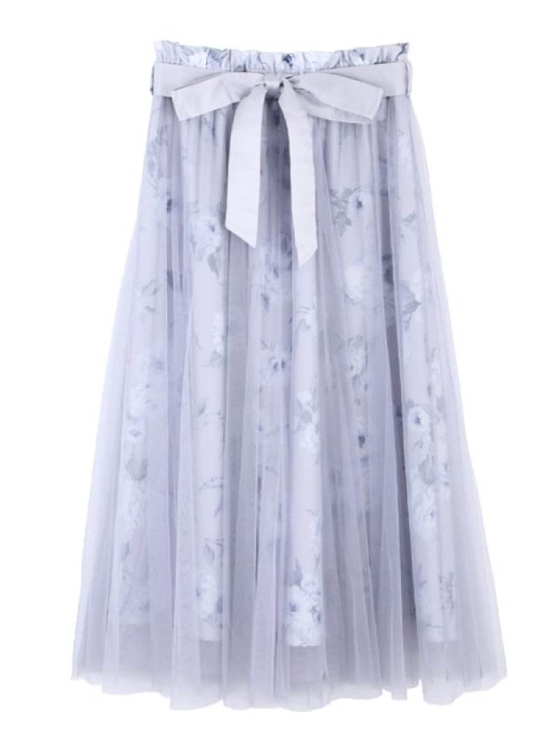 【楽天市場】【SALE／50%OFF】(W)フラワープリーツチュールSK axes femme アクシーズファム スカート その他のスカート パープル ネイビー ホワイト【RBA_E ...