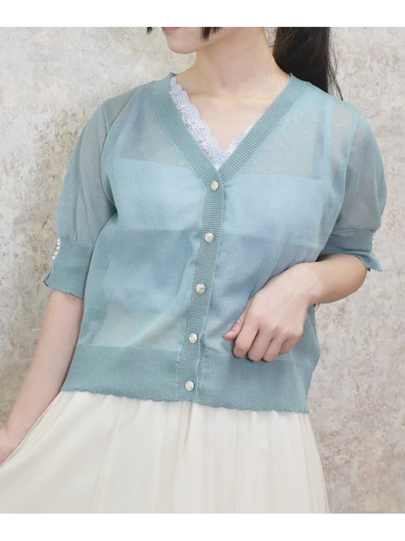 【楽天市場】【SALE／28%OFF】ラメシアーニットカーデ axes femme アクシーズファム トップス カーディガン ホワイト グリーン ネイビー【RBA_E】[Rakuten ...