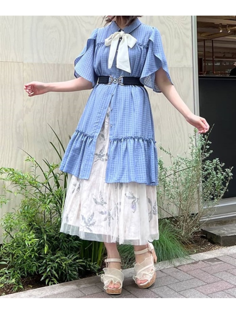 【楽天市場】【SALE／33%OFF】シアーチェックチュニックワンピース axes femme アクシーズファム ワンピース・ドレス ワンピース ピンク ブルー ブラック【RBA_E ...