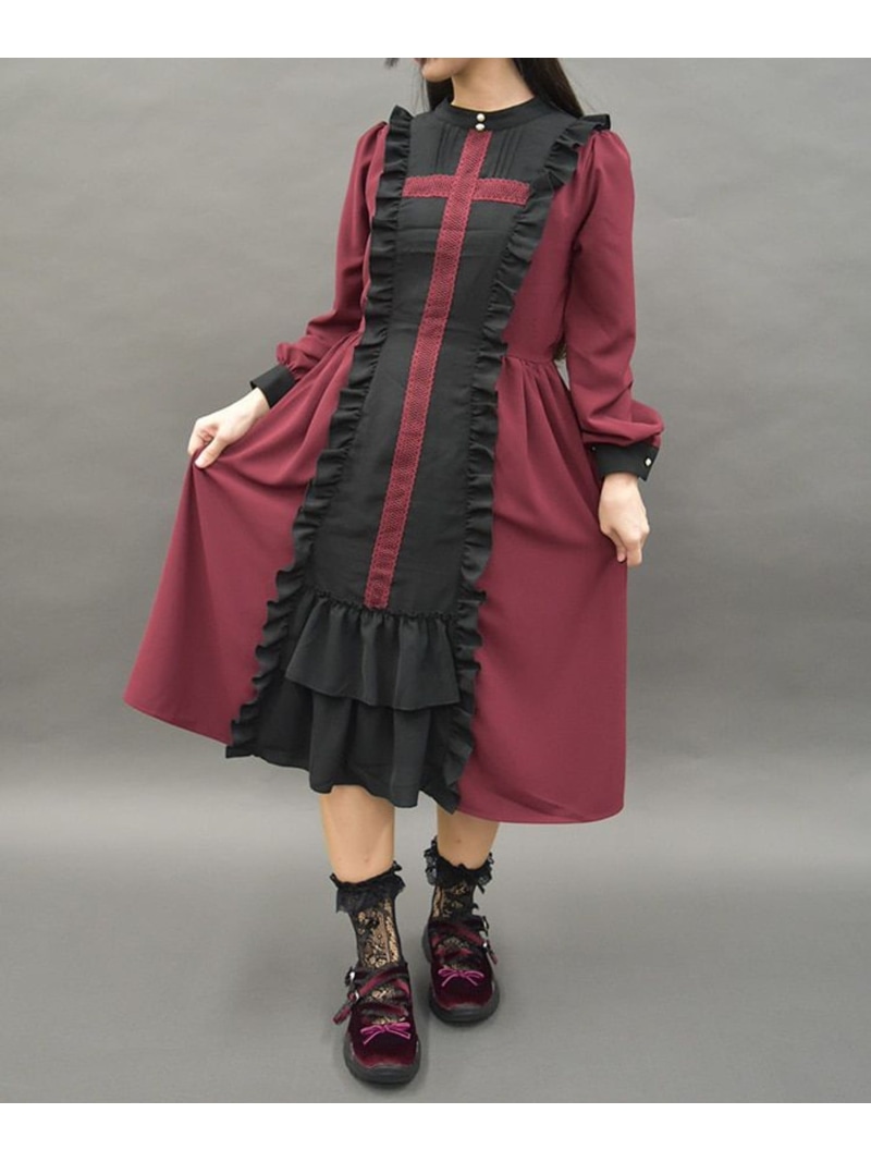 【楽天市場】【SALE／44%OFF】レースクロスシスターワンピース axes femme POETIQUE アクシーズファム ワンピース・ドレス ワンピース ブラック パープル ブルー ...