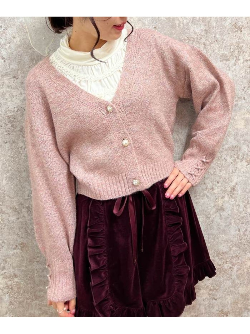 【楽天市場】【SALE／62%OFF】ラメショートニットカーディガン axes femme アクシーズファム トップス カーディガン ブルー ホワイト オレンジ【RBA_E】[Rakuten ...