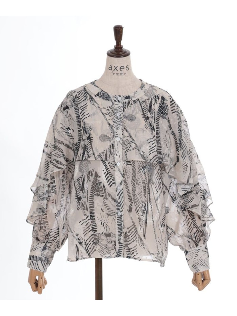 【楽天市場】【SALE／44%OFF】シフォンジャカードブラウス axes femme アクシーズファム トップス シャツ・ブラウス ブラック ホワイト【RBA_E】[Rakuten ...