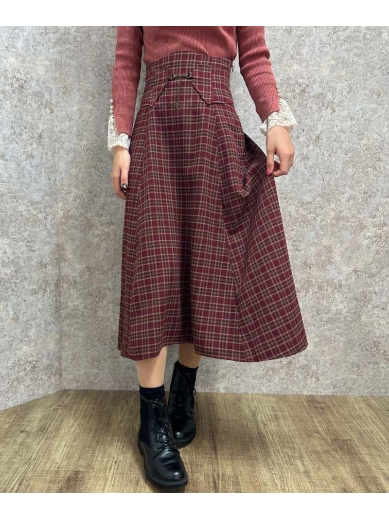 【楽天市場】【SALE／63%OFF】コルセット風チェック柄スカート axes femme アクシーズファム スカート その他のスカート ブルー パープル レッド【RBA_E】[Rakuten ...