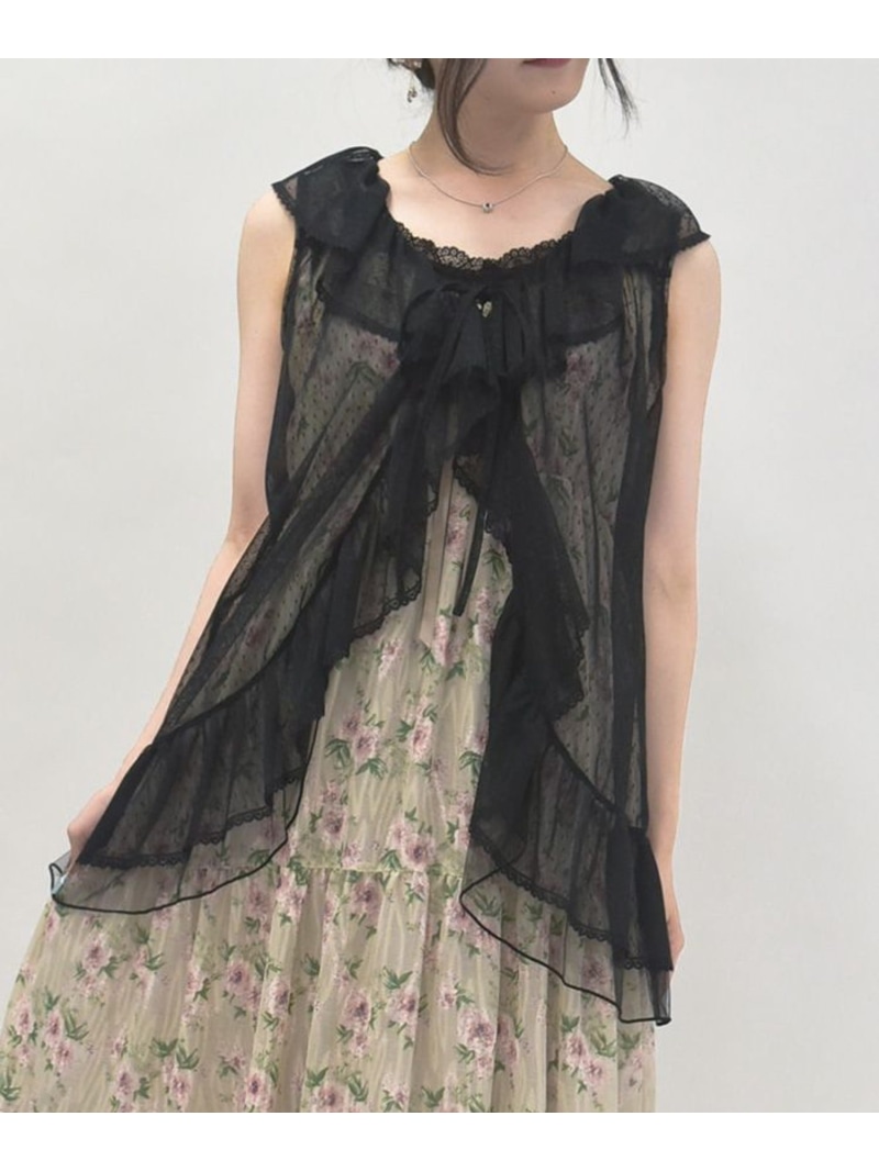 【楽天市場】ミドル丈ドットチュールガウン axes femme アクシーズファム トップス カーディガン ホワイト【送料無料】[Rakuten Fashion]：axes femme