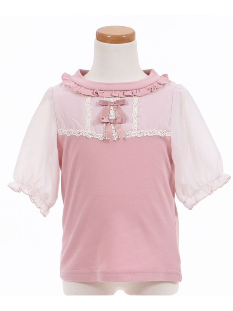 【楽天市場】【SALE／71%OFF】レース使いブロッキングプルオーバー axes femme kids アクシーズファム トップス カットソー・Tシャツ ピンク ネイビー【RBA_E ...