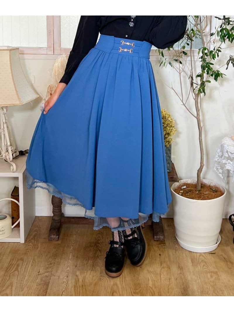 【楽天市場】【SALE／71%OFF】ビット付バックフリルスカート axes femme POETIQUE アクシーズファム スカート その他のスカート ブルー ブラウン ブラック【RBA_E ...