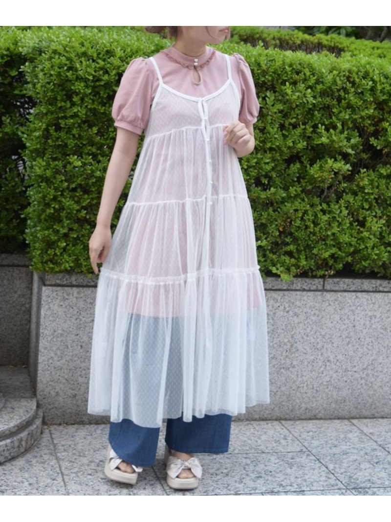 【楽天市場】【SALE／62%OFF】チュールキャミセットOP axes femme POETIQUE アクシーズファム ワンピース・ドレス ワンピース ピンク ホワイト ブラック【RBA_E ...