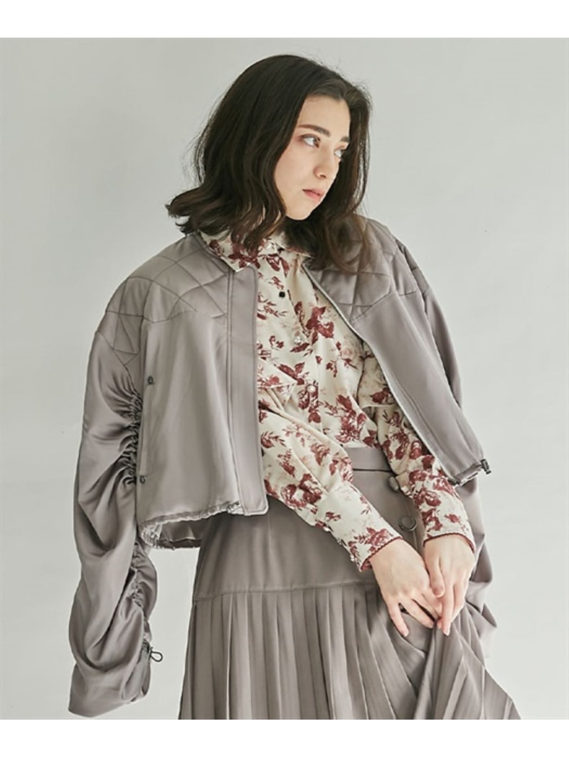 【楽天市場】【SALE／71%OFF】キルティングショートブルゾン axes femme アクシーズファム ジャケット・アウター ブルゾン・ジャンパー カーキグリーン グレー【RBA_E ...