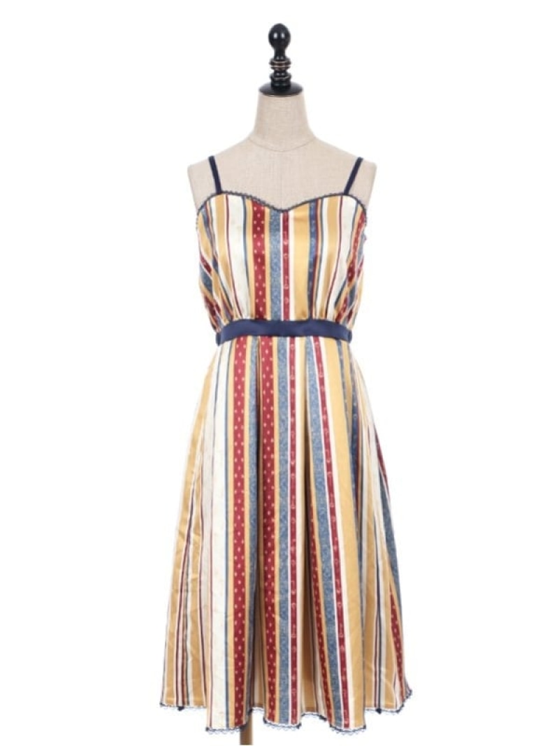 【楽天市場】【SALE／71%OFF】(W)モチーフストライプ柄OP axes femme アクシーズファム ワンピース・ドレス ワンピース オレンジ パープル ピンク【RBA_E ...