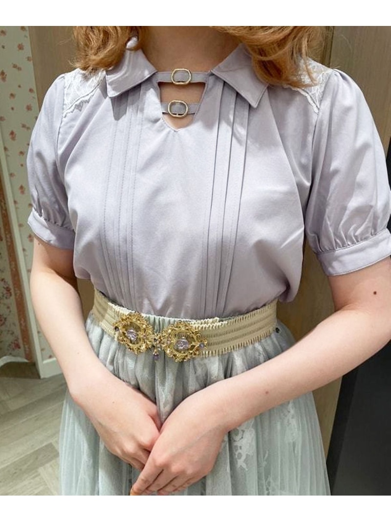 【楽天市場】【SALE／60%OFF】ベルトデザインブラウス axes femme POETIQUE アクシーズファム トップス シャツ・ブラウス ホワイト ブラック パープル【RBA_E ...