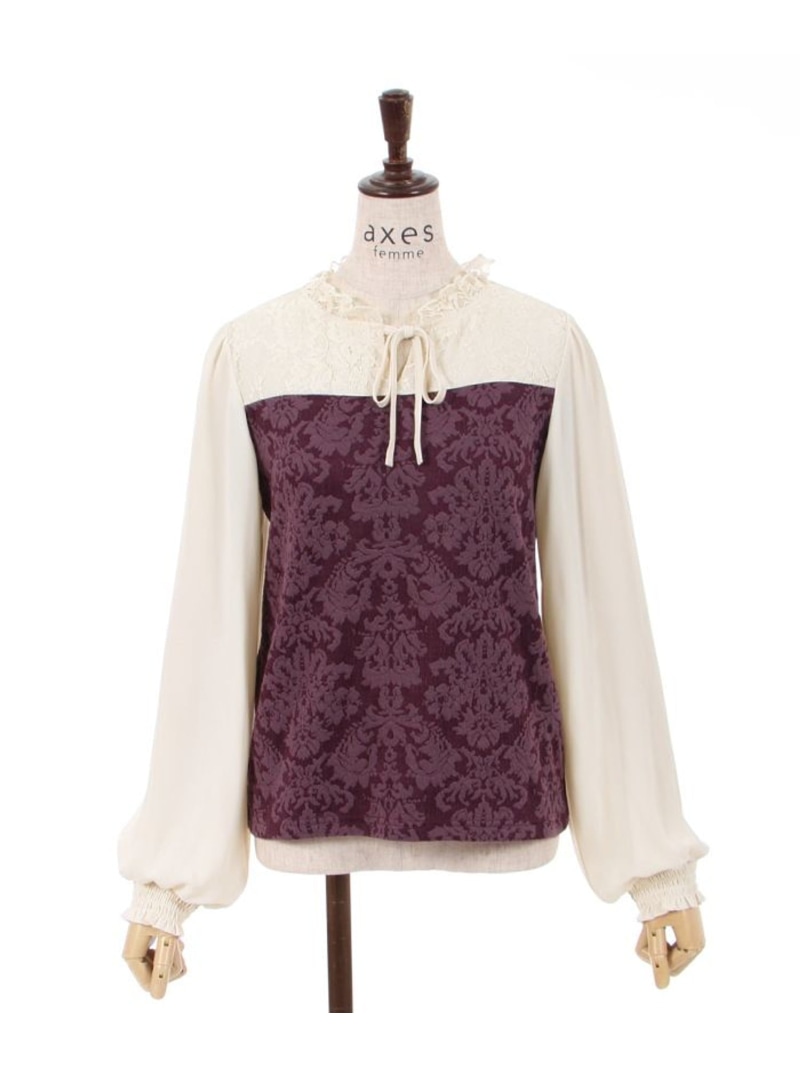 【楽天市場】【SALE／28%OFF】オーナメントジャカードPO axes femme アクシーズファム トップス カットソー・Tシャツ パープル ホワイト ブラック【RBA_E ...