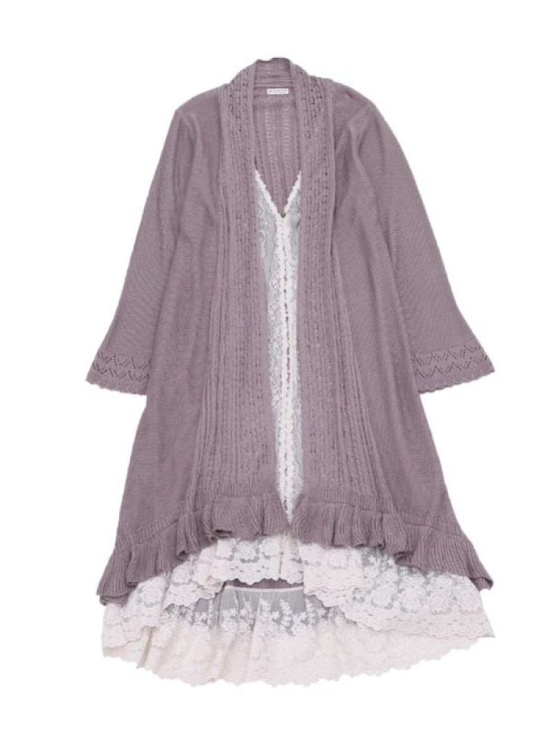 【楽天市場】【SALE／56%OFF】(W)レイヤード風ロングカーデ axes femme アクシーズファム トップス カーディガン パープル ブラック ホワイト【RBA_E】[Rakuten ...