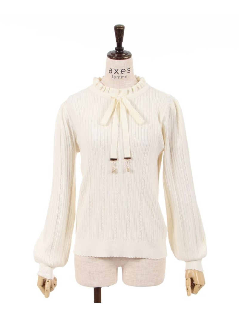 【楽天市場】【SALE／28%OFF】スノーチャームニット axes femme アクシーズファム トップス ニット ブラック ブルー ホワイト【RBA_E】[Rakuten Fashion ...