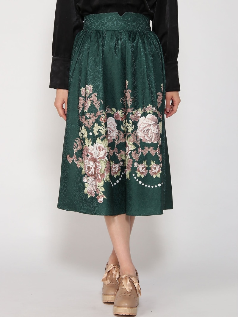 【楽天市場】【SALE／71%OFF】(W)薔薇パネル柄ジャガードSK axes femme アクシーズファム スカート その他のスカート グリーン パープル【RBA_E】[Rakuten ...