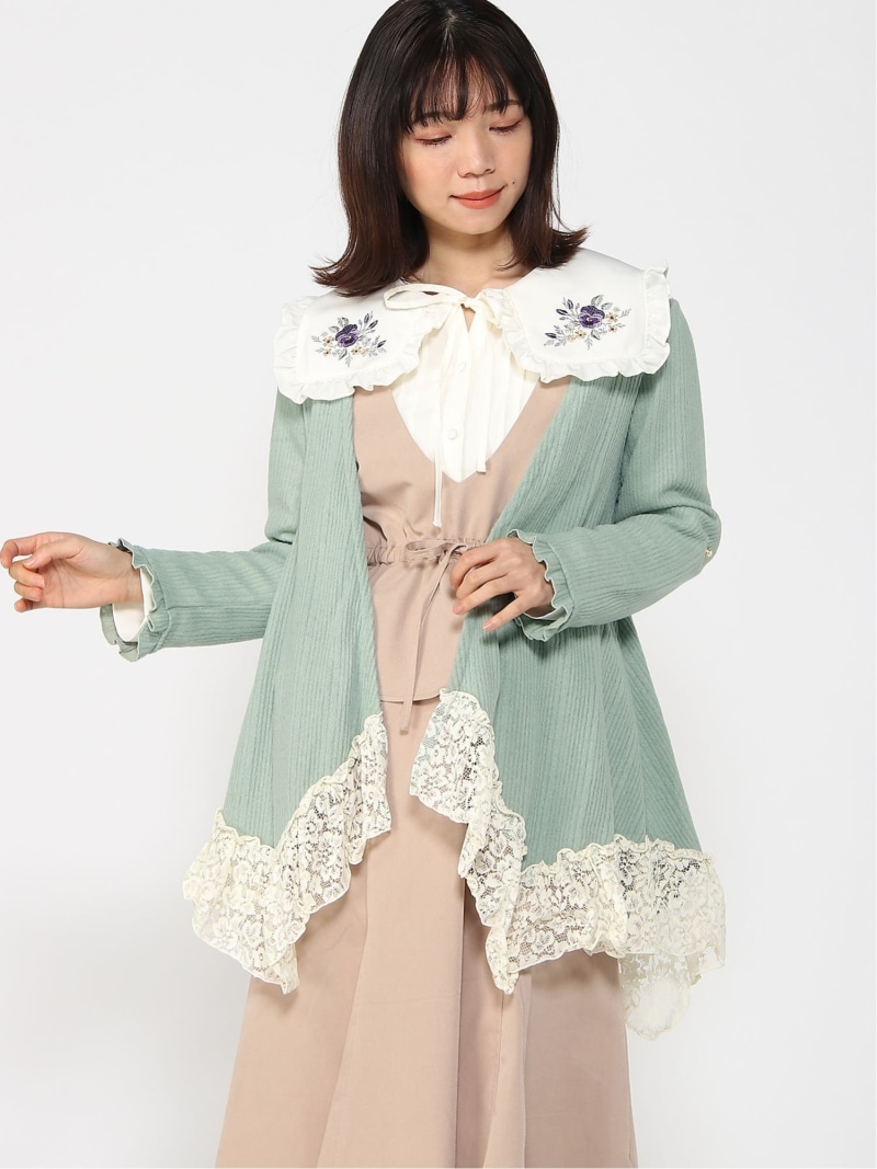 【楽天市場】【SALE／42%OFF】(W)裾レーストッパーカーディガン axes femme アクシーズファム トップス カーディガン ネイビー グリーン ホワイト【RBA_E ...