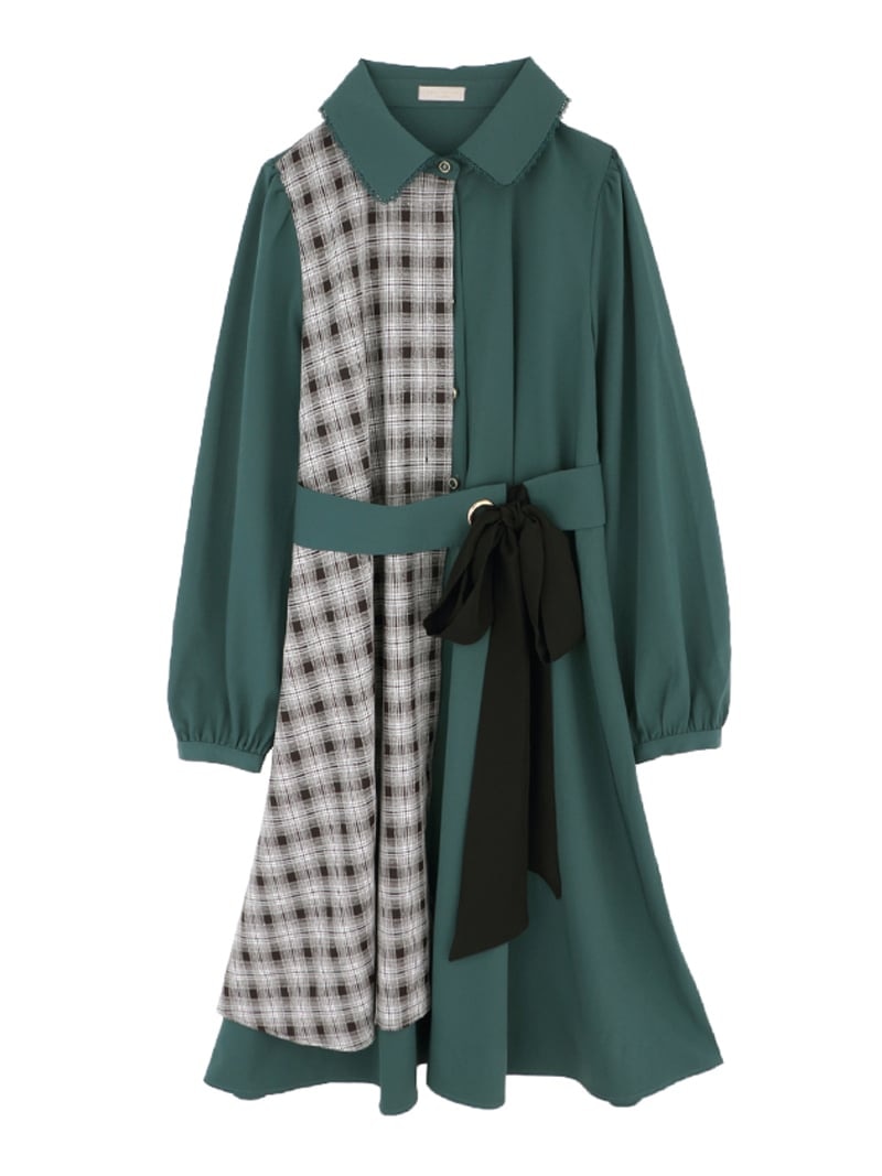 【楽天市場】【SALE／71%OFF】(W)チェックバイカラーOP axes femme アクシーズファム ワンピース・ドレス シャツワンピース ピンク グリーン ブラック【RBA_E ...