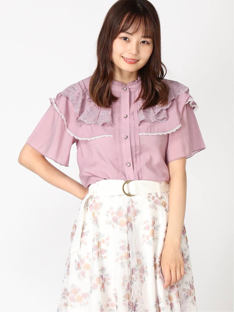 【楽天市場】【SALE／71%OFF】(W)ケープフリルブラウス axes femme アクシーズファム トップス シャツ・ブラウス ブラック ホワイト ピンク【RBA_E】[Rakuten ...